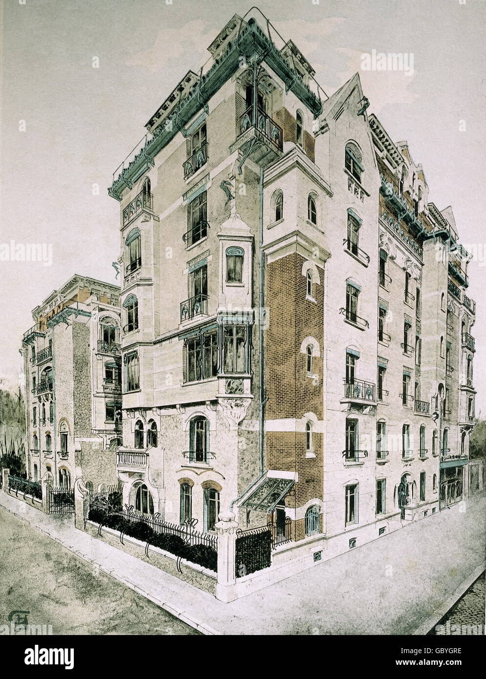 Architecture, France, Paris, le Castel Beranger, par Hector Guimard ...