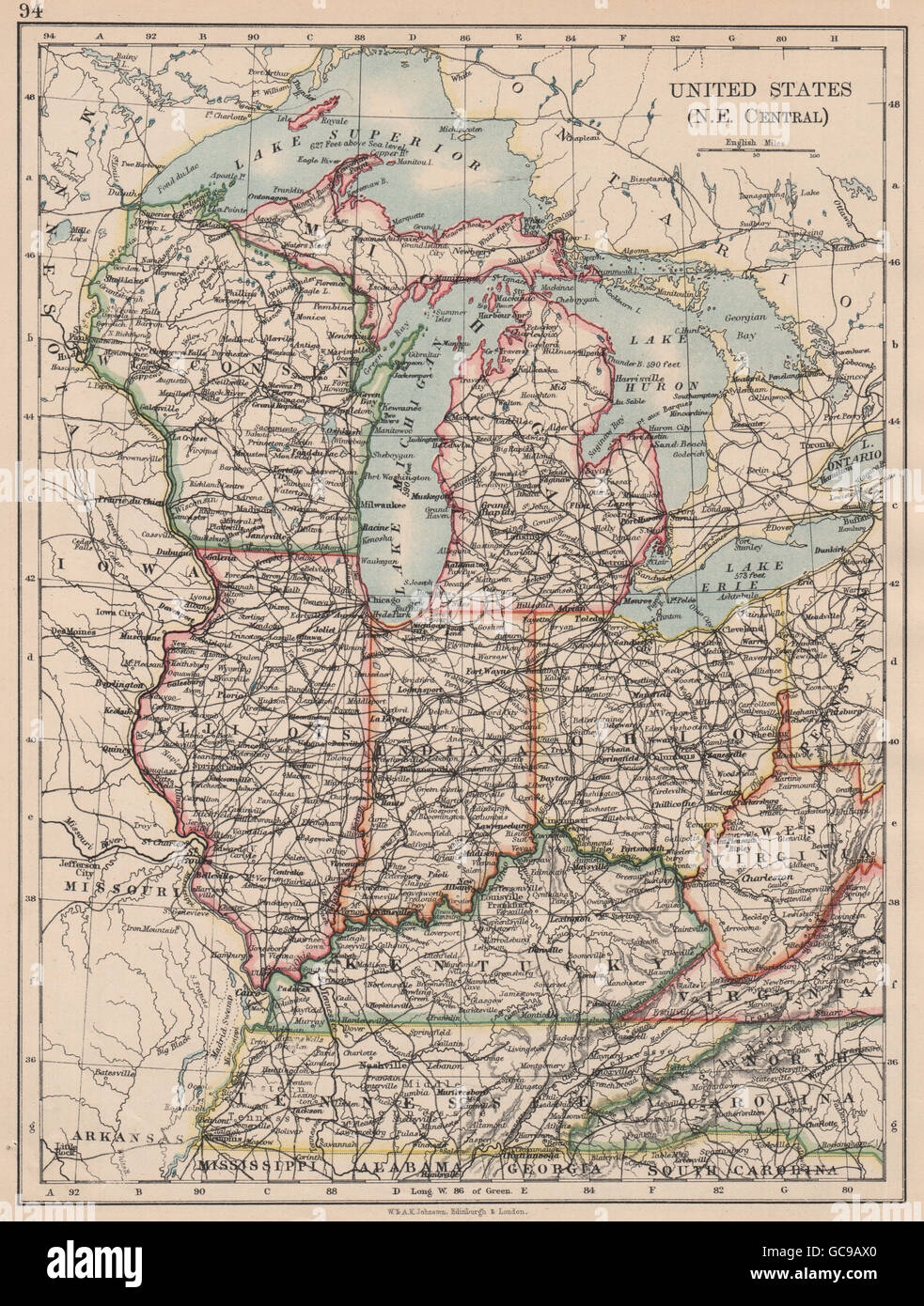 Mapa político de illinois Banque de photographies et d’images à haute ...