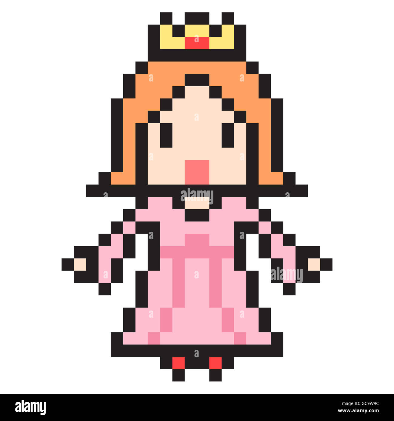 Pixel art princess Photo Stock - Alamy