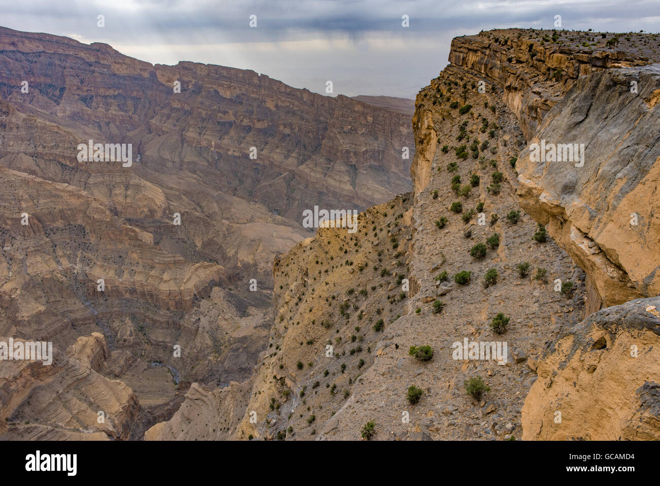 Wadi Ghul (ou Ghul), le Grand Canyon, près du haut de la montagne Jebel ...