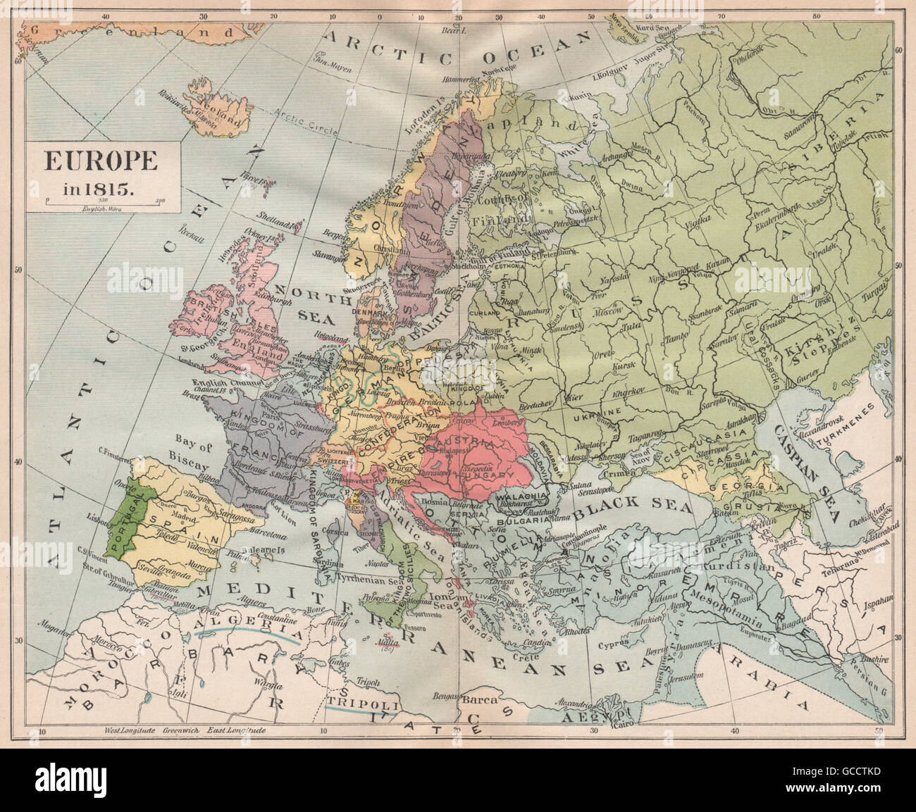 Ottoman empire map 1815 Banque de photographies et d’images à haute ...