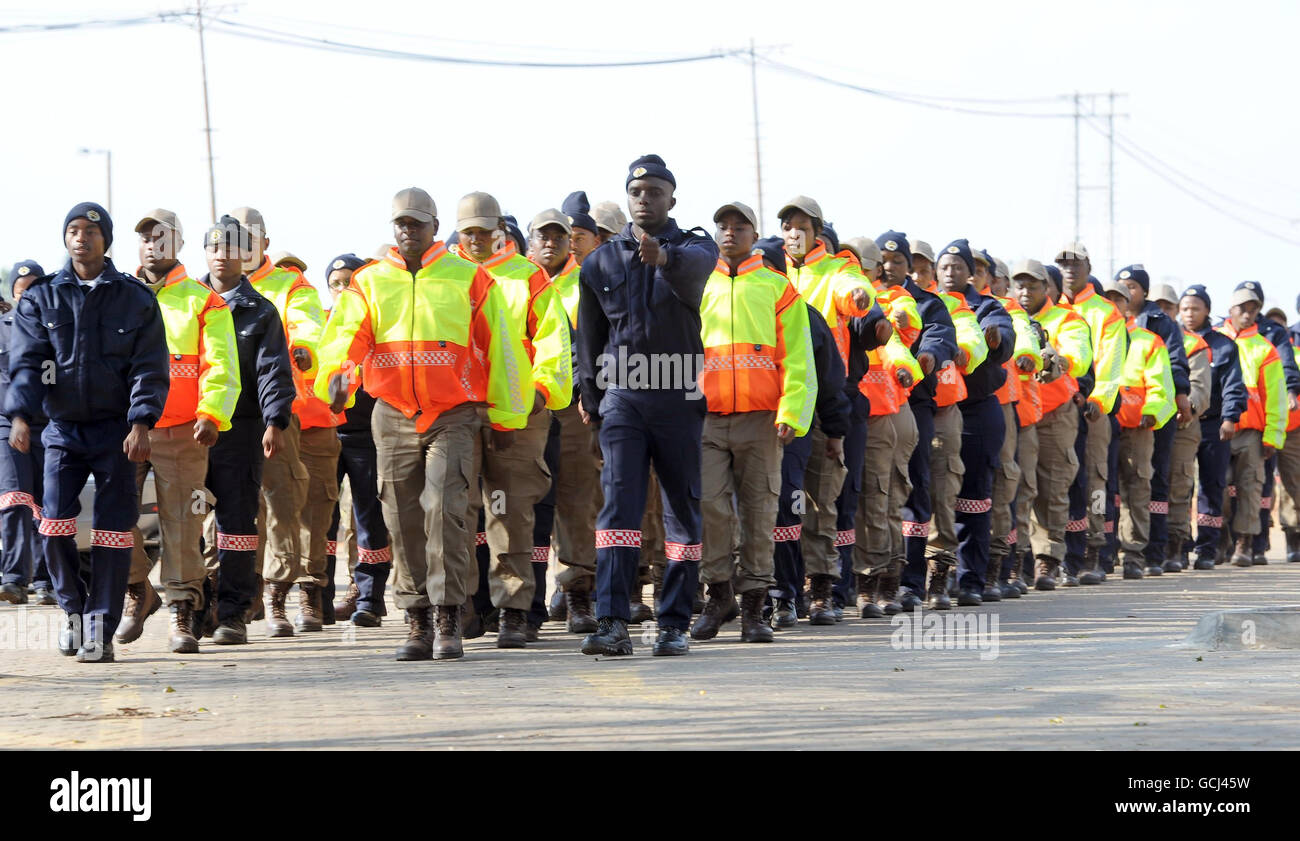 Traffic police officers attend a passing out ceremony in rustenburg ...