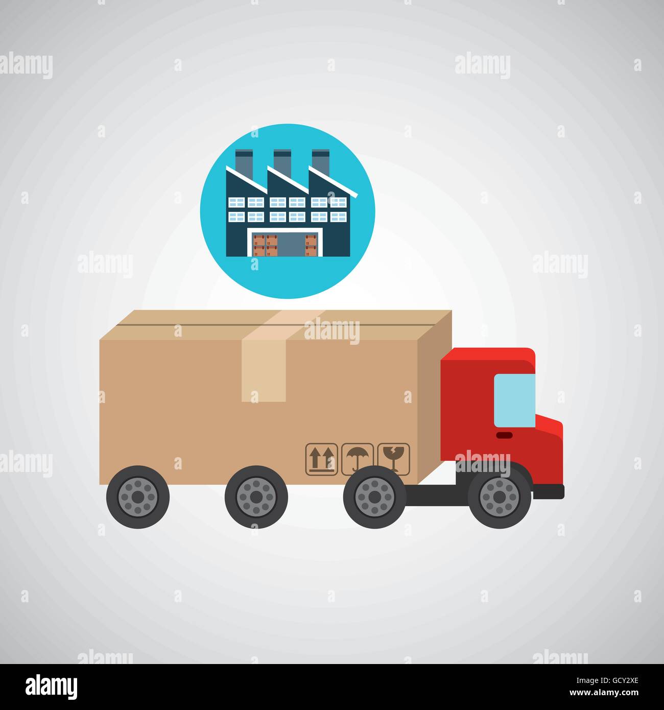 Camion d'usine réception Banque d'images vectorielles - Alamy