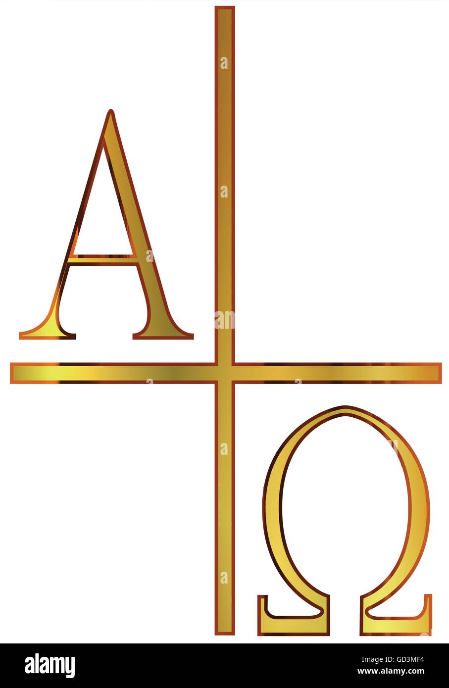 L'Alpha Omega de lettres de l'alphabet grec en or Image Vectorielle ...