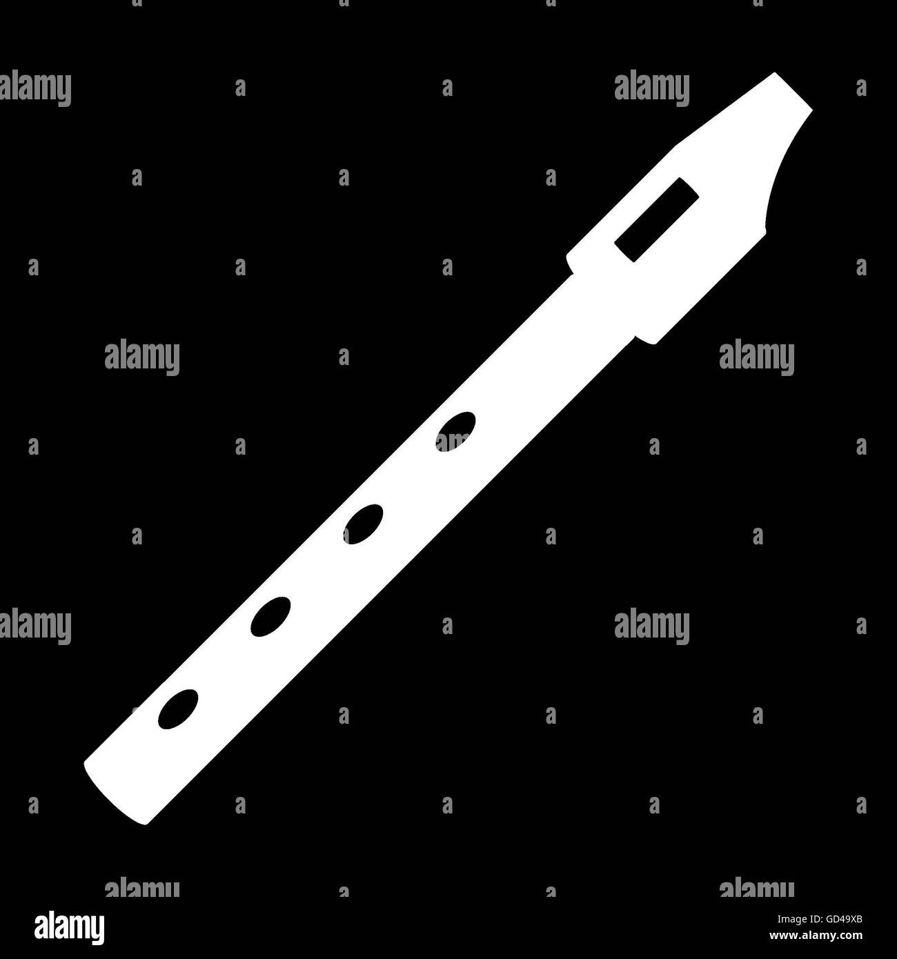 Flute music background Banque d'images noir et blanc - Alamy