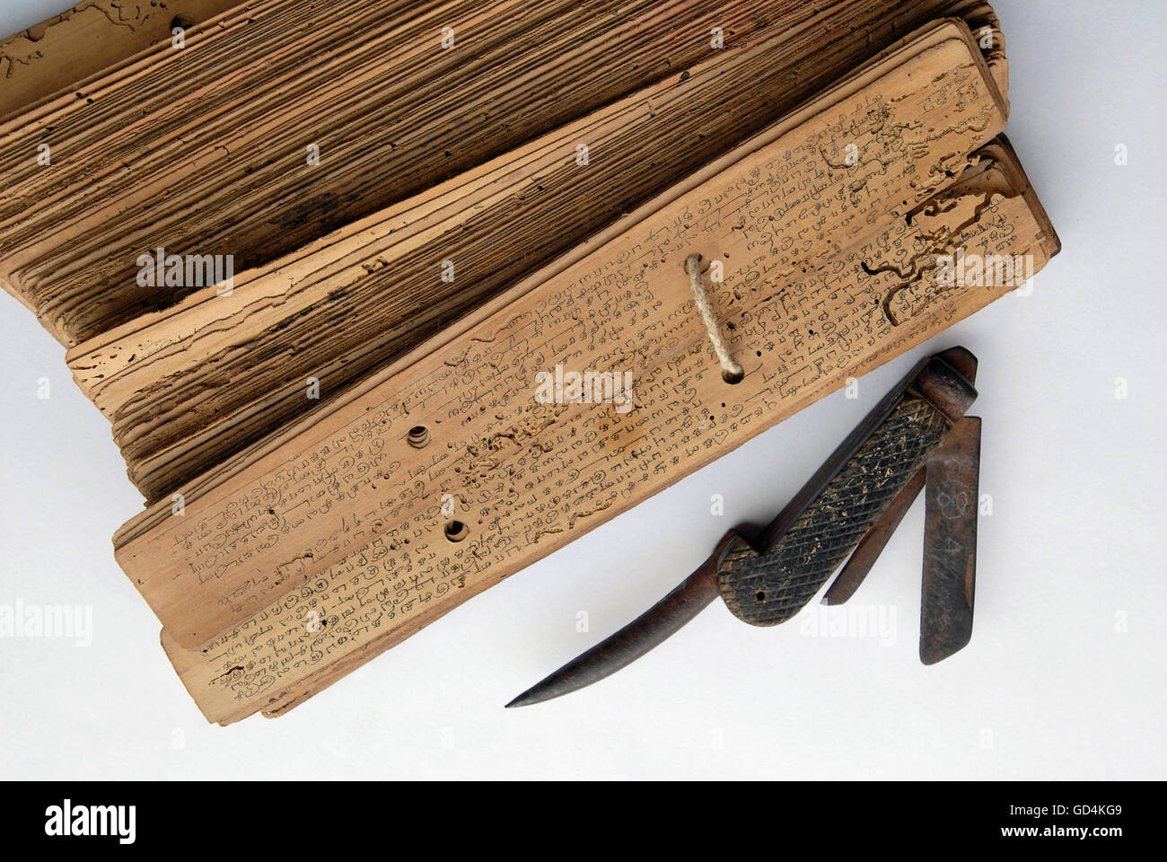 Ancien manuscrit de feuille de palmier Banque de photographies et d ...