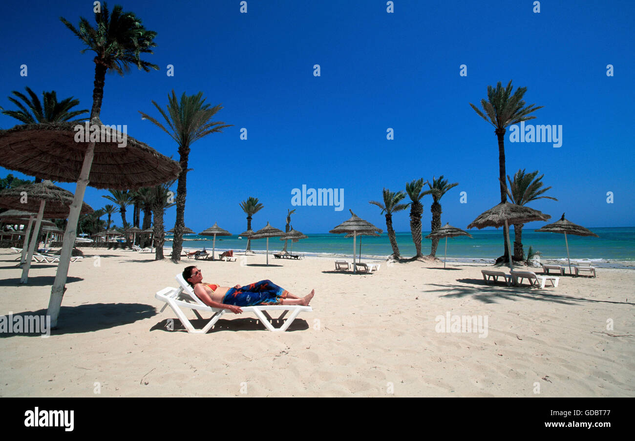 Seguia Beach, l'île de Djerba, Tunisie Photo Stock - Alamy