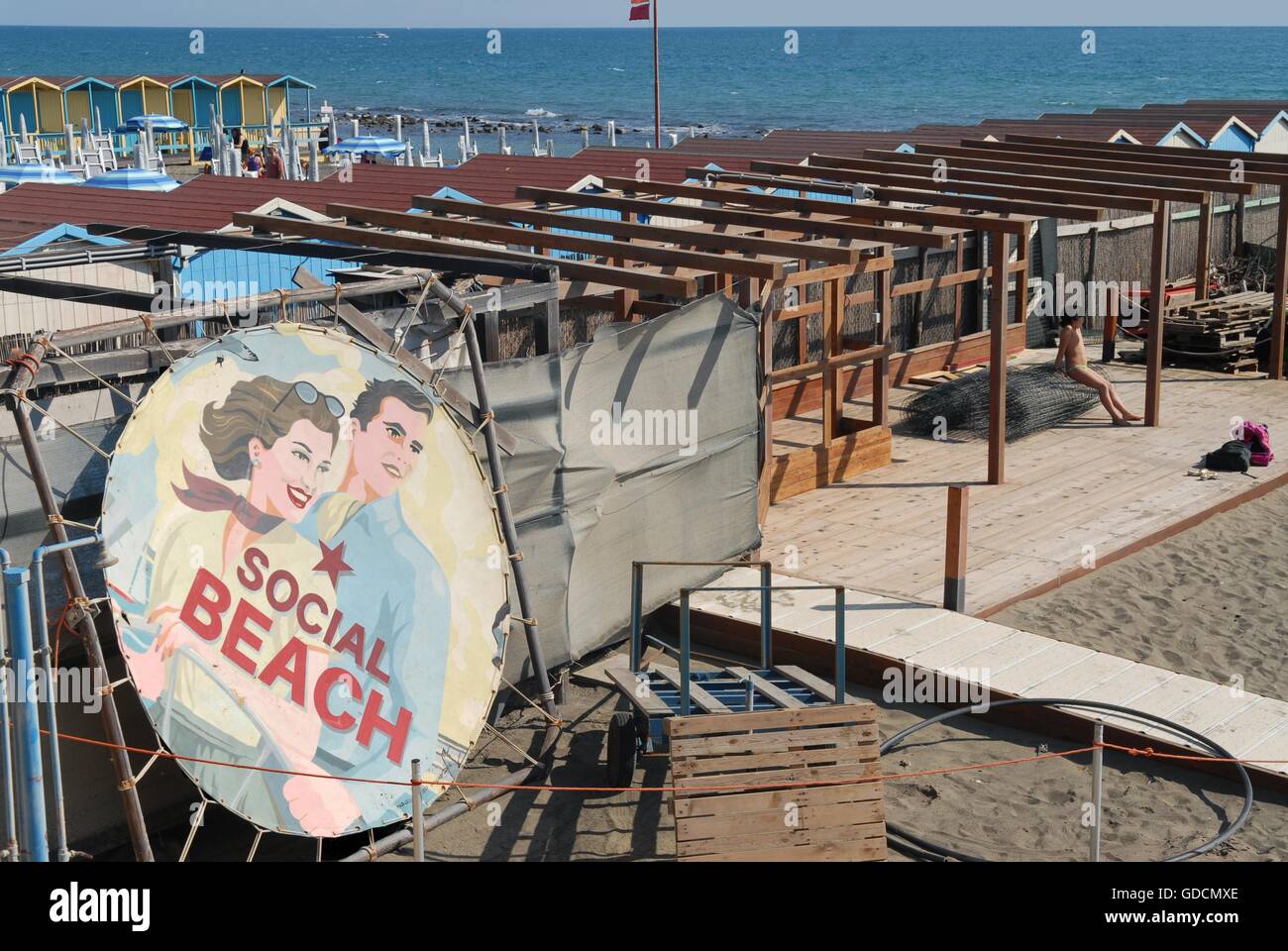 Front de mer de Ostia Lido, la plage de la ville de Rome (Italie Photo ...