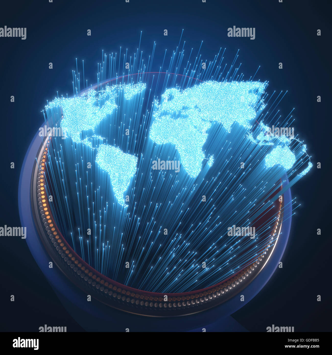 Carte Du Monde En Fibre Optique Banque De Photographies Et Dimages