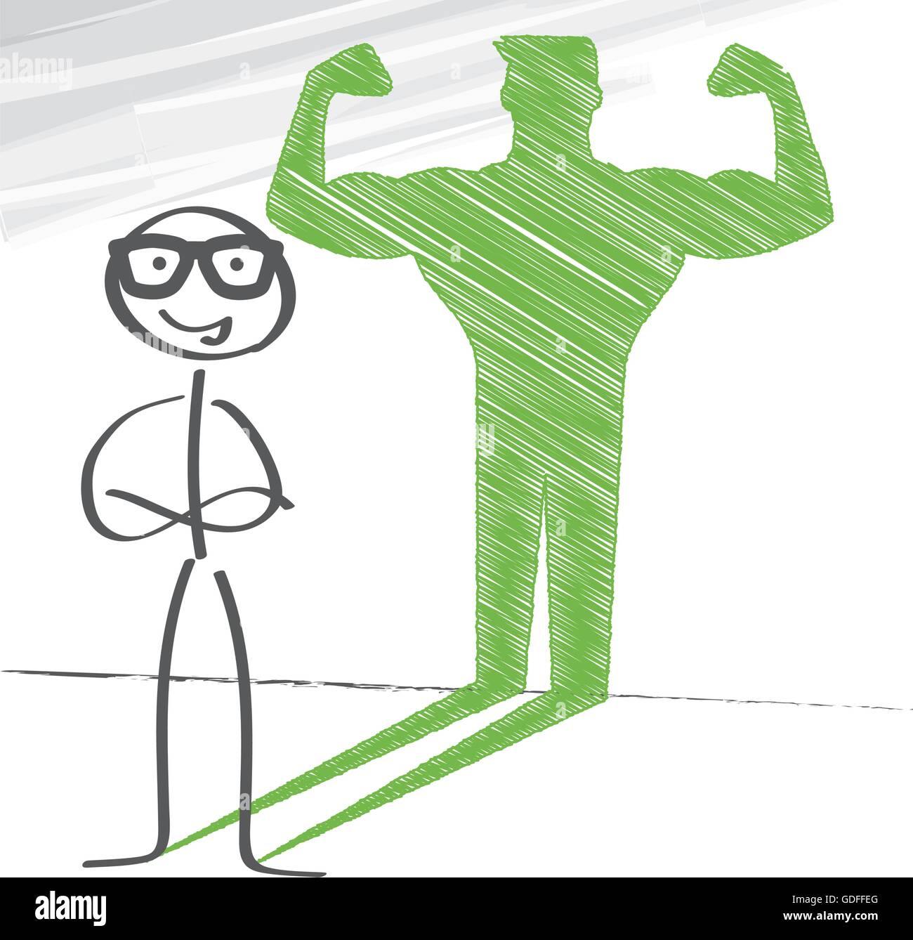 Stick figure avec des croquis et des bras musclés Image Vectorielle ...