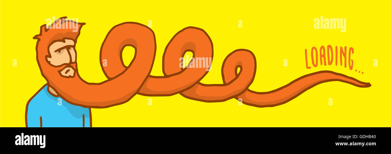 Cartoon illustration d'une longue barbe loading Photo Stock - Alamy