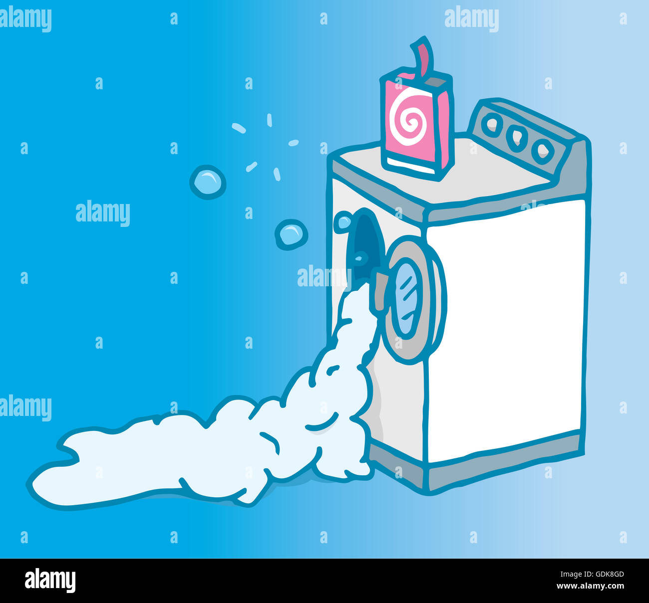 Cartoon illustration d'un lave-linge défectueux ne Photo Stock - Alamy