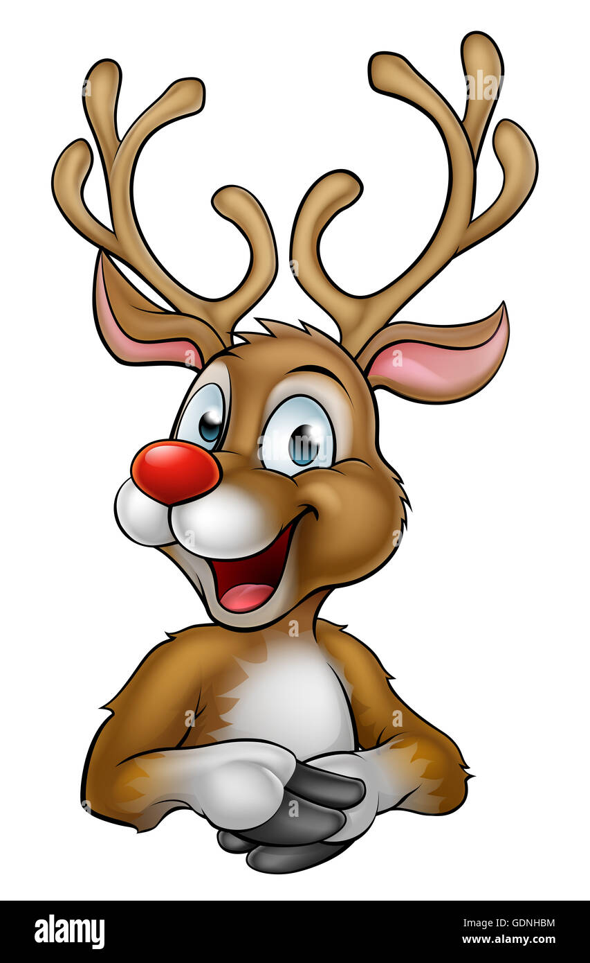 Renne de noel rigolo Banque d'images détourées - Alamy
