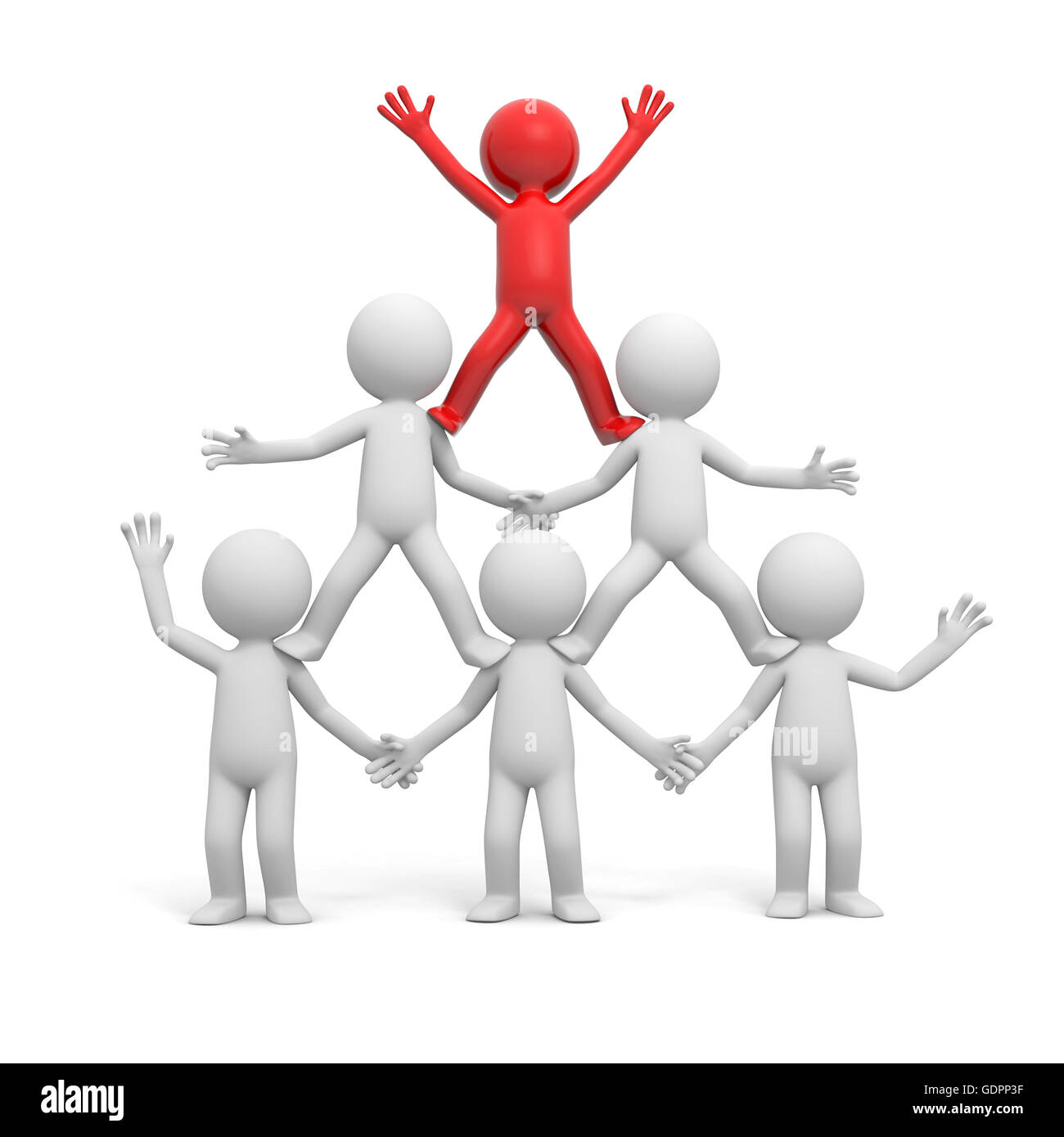 3d rouge homme , personne debout dans la pyramide Photo Stock - Alamy