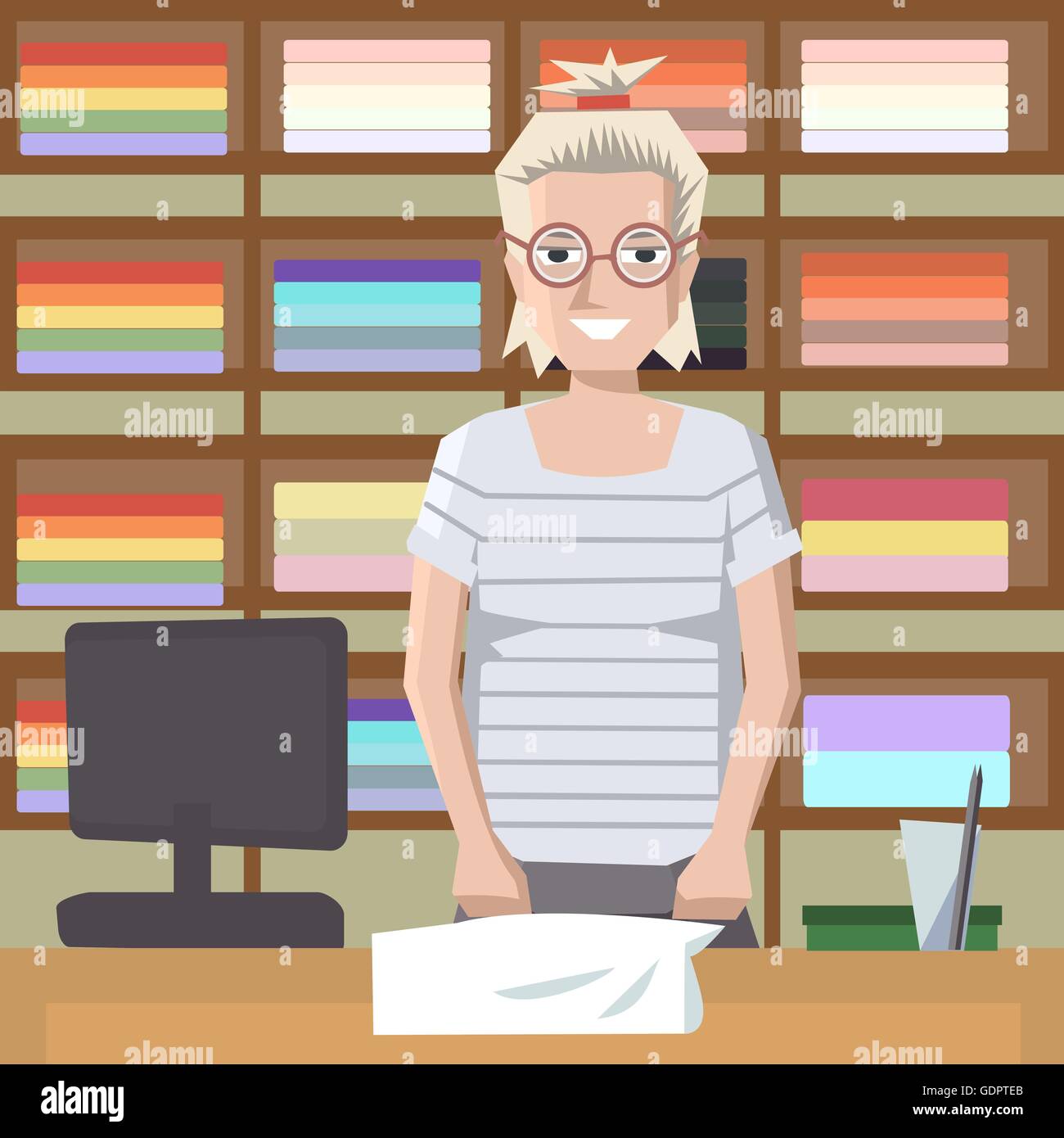 Vendeuse Vendeuse Banque d'images vectorielles - Alamy