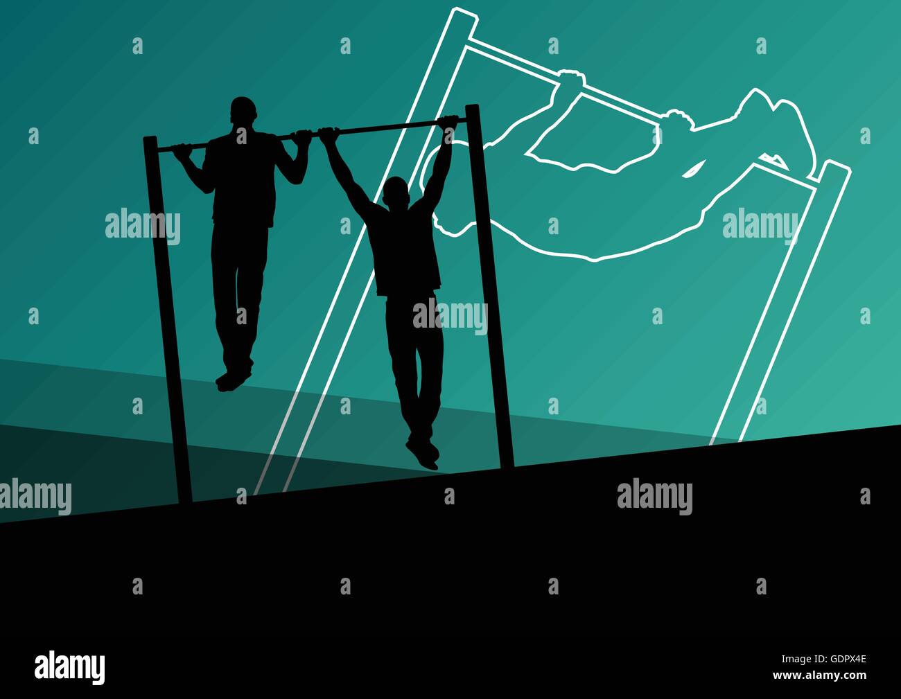 Remise en forme active et forte hommes faire pousser des muscles de l ...