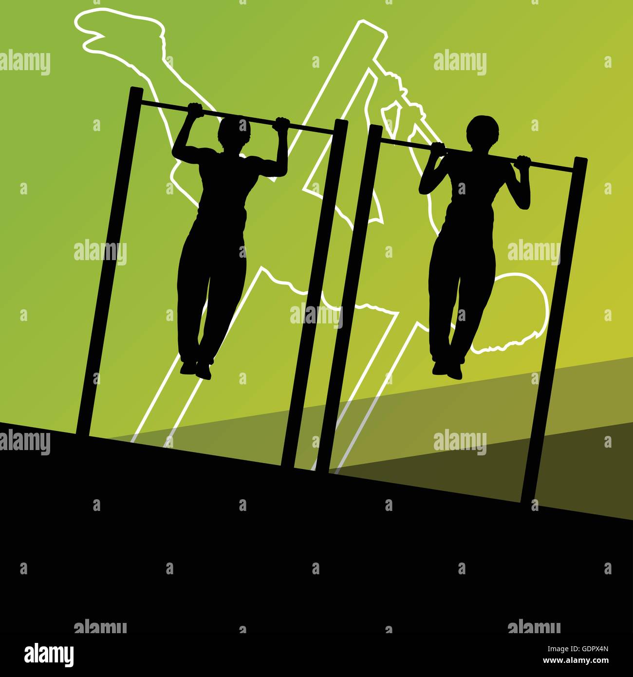 Remise en forme active et forte hommes faire pousser des muscles de l ...
