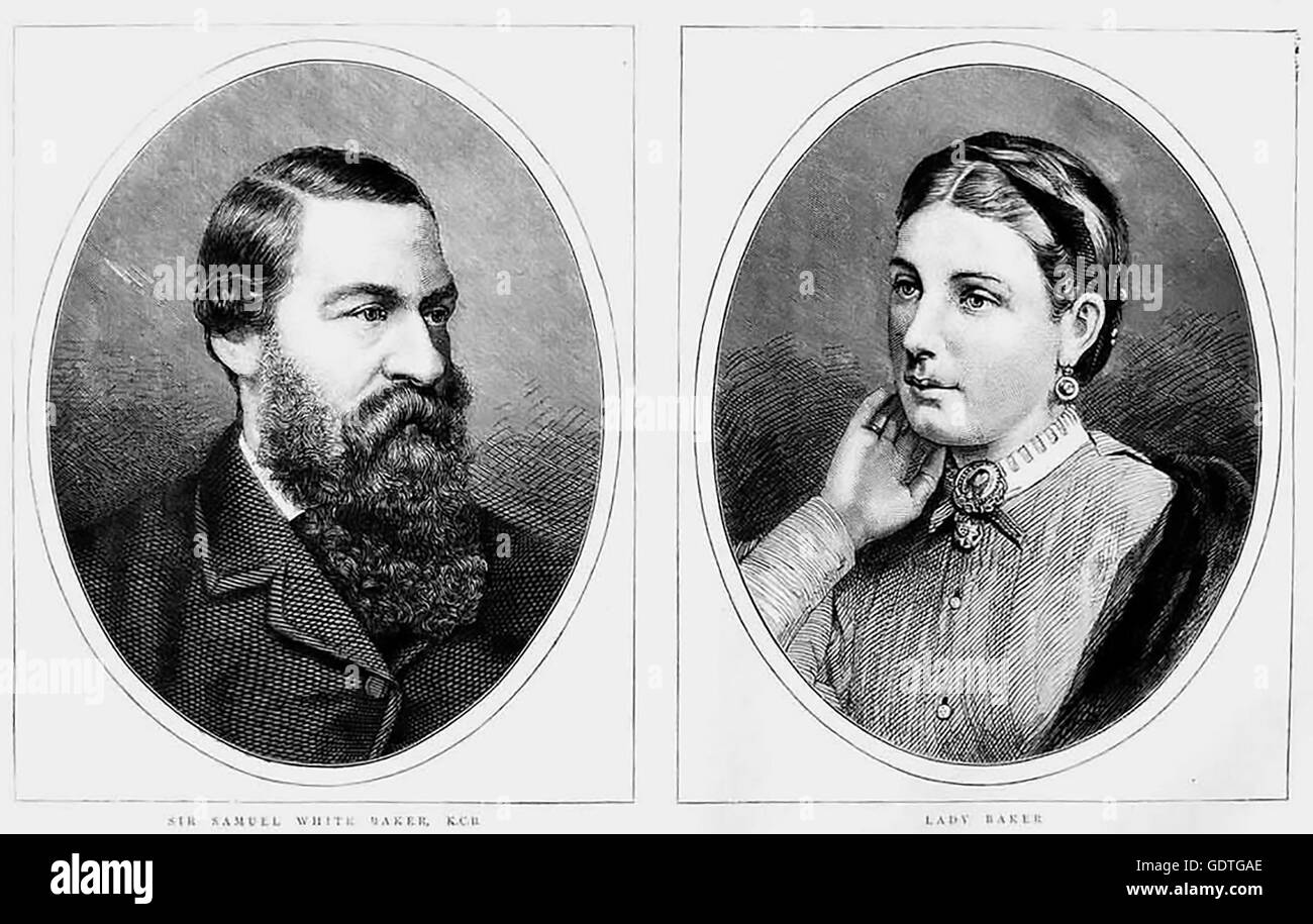 SAMUEL BAKER (1821-1893) explorateur britannique et son épouse Florence ...