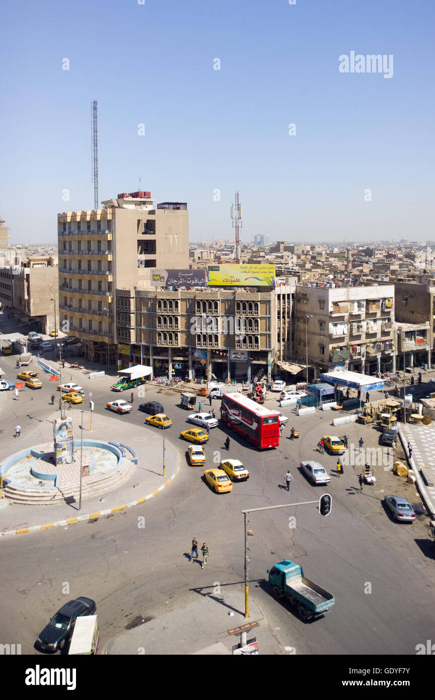 Des photographies aériennes de la ville de Bagdad qui indique l ...