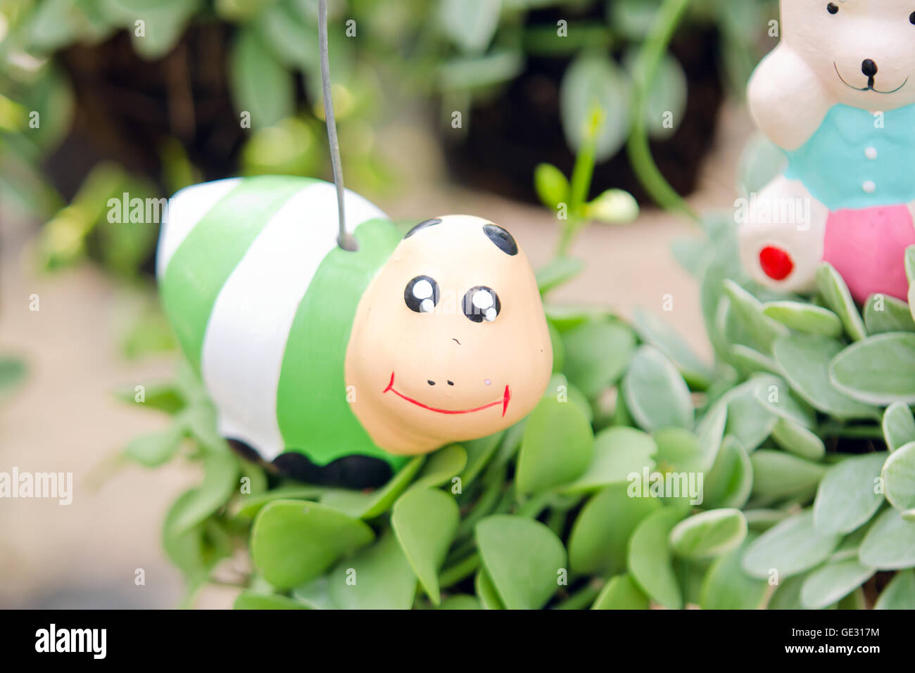 Dessin animé Smiley avec de la plante pour la décoration Photo Stock ...