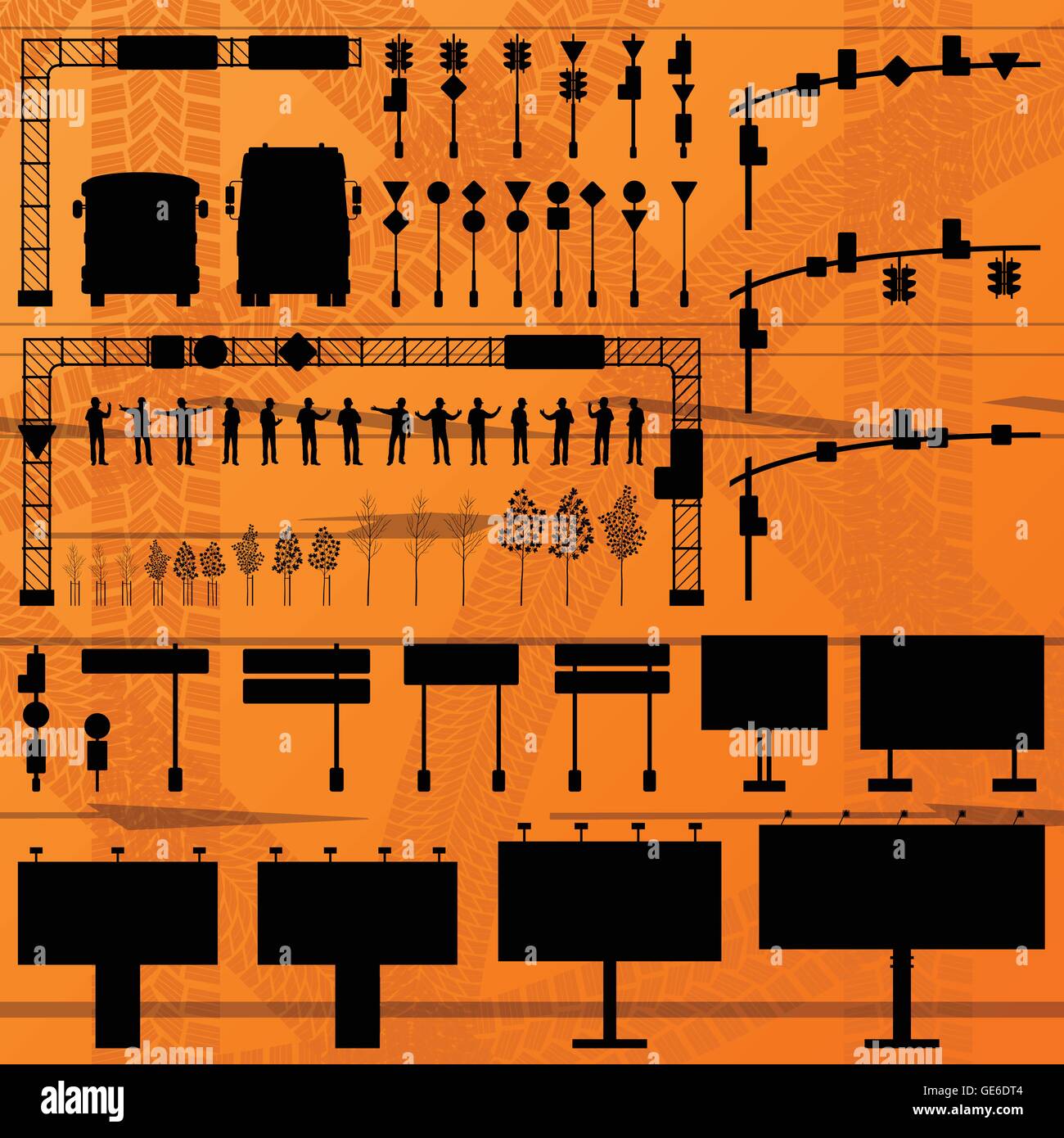 Les signes de l'infrastructure routière, la foudre, les feux de ...
