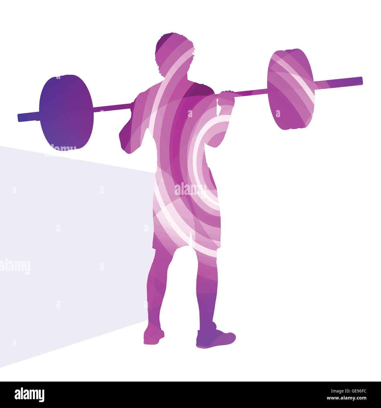 L'haltérophile homme silhouette vecteur illustration couleur d'arrière ...