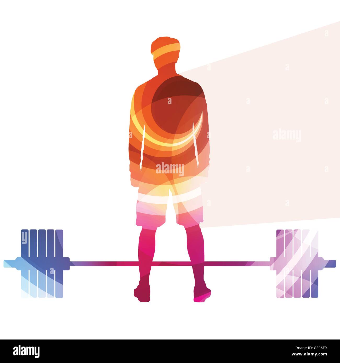 L'haltérophile homme silhouette vecteur illustration couleur d'arrière ...