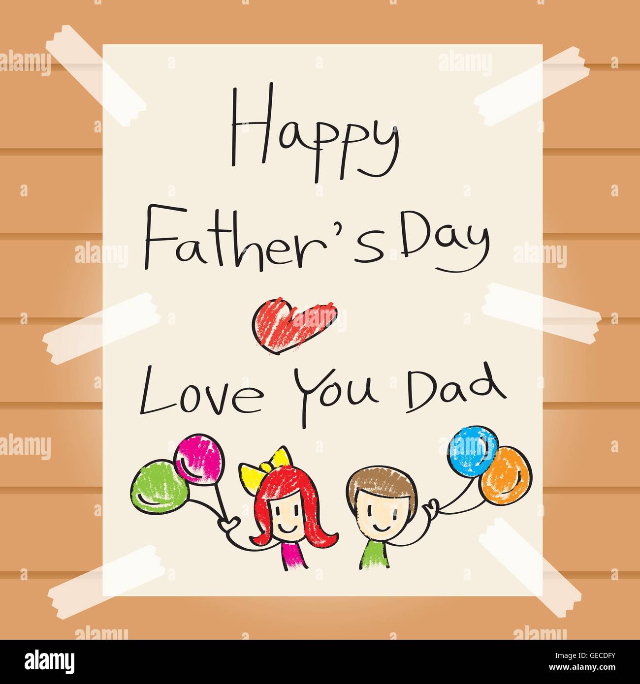 Dessin Fête des pères, carte mère, de la famille, Carte, fêtes, Enfants ...