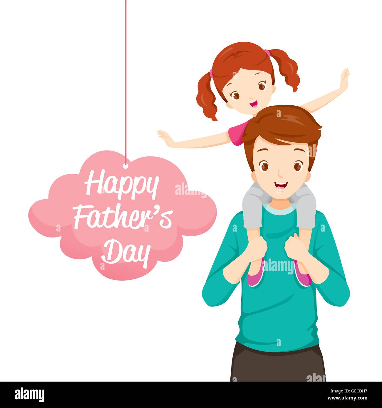 Papa Avec Sa Fille Sur Les Epaule Banque Dimages Vectorielles Alamy