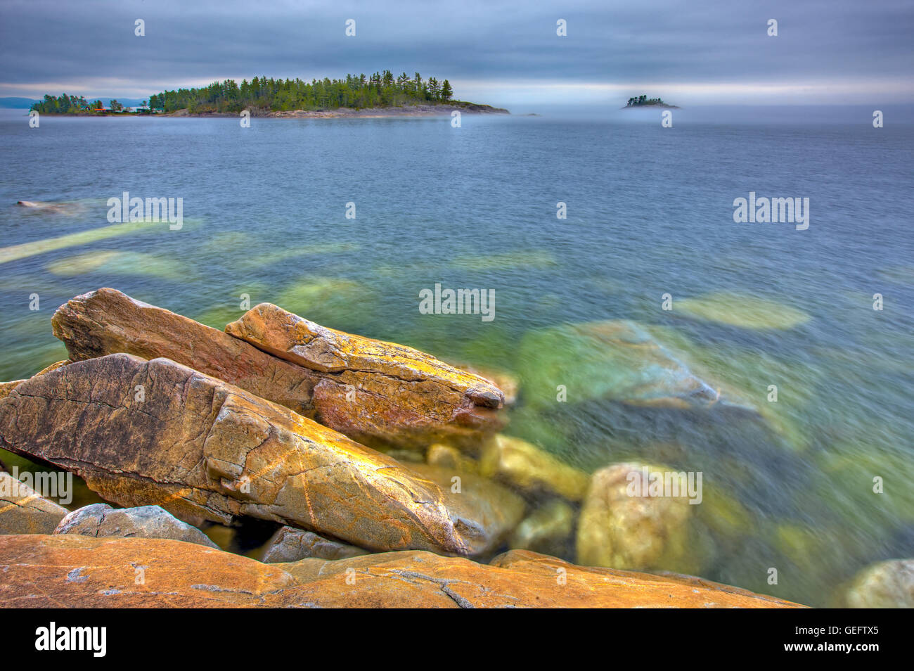 Géographie,travel,Canada,Ontario,le lac Supérieur et Îles vus du rocher ...