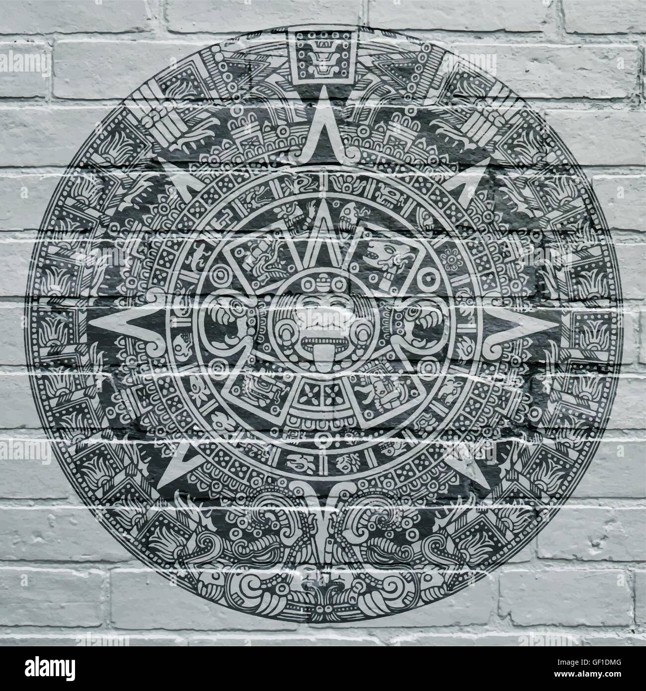 Calendrier aztèque Banque d'images vectorielles - Alamy