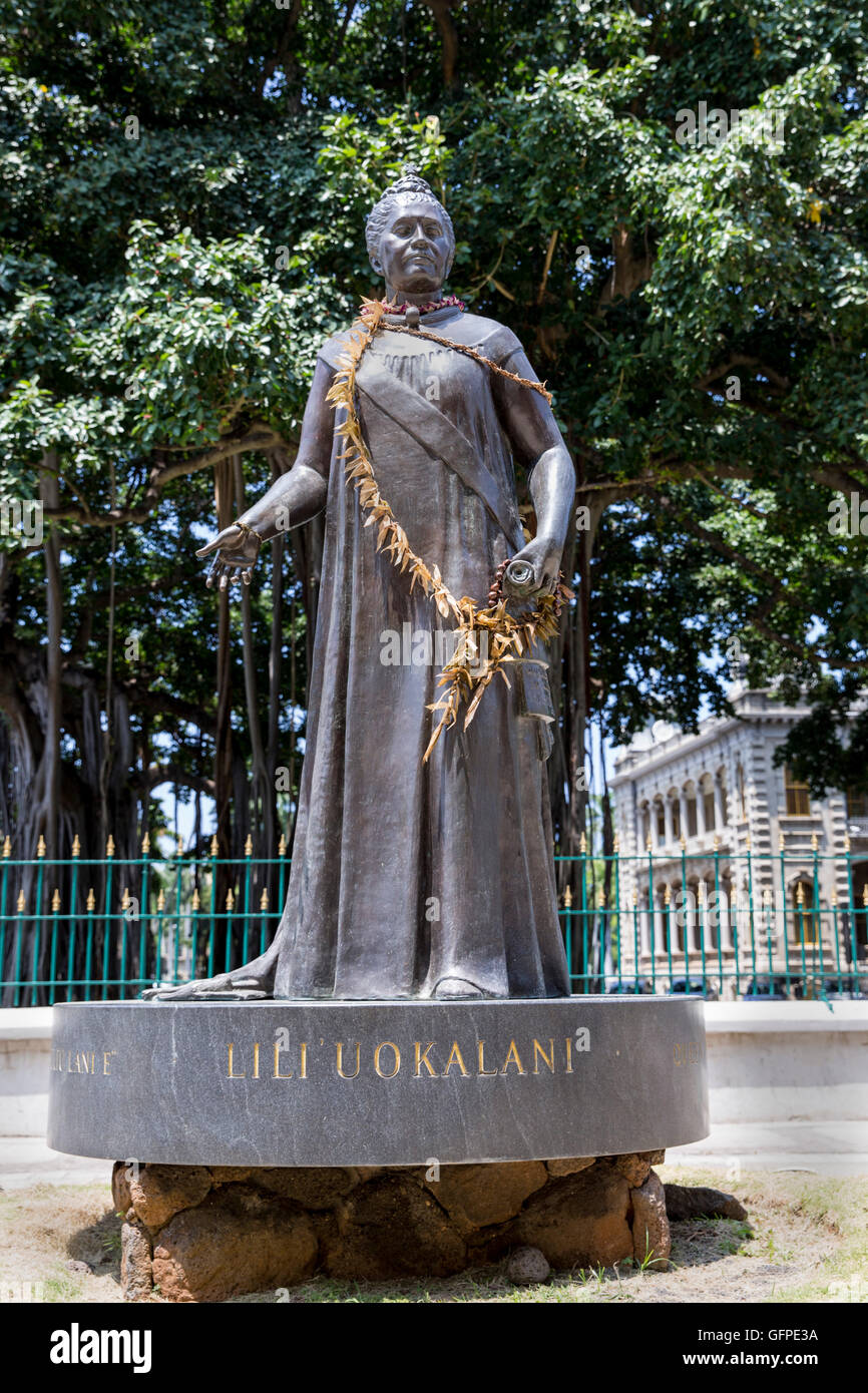 Queen liliuokalani statue hawaii usa Banque de photographies et d ...
