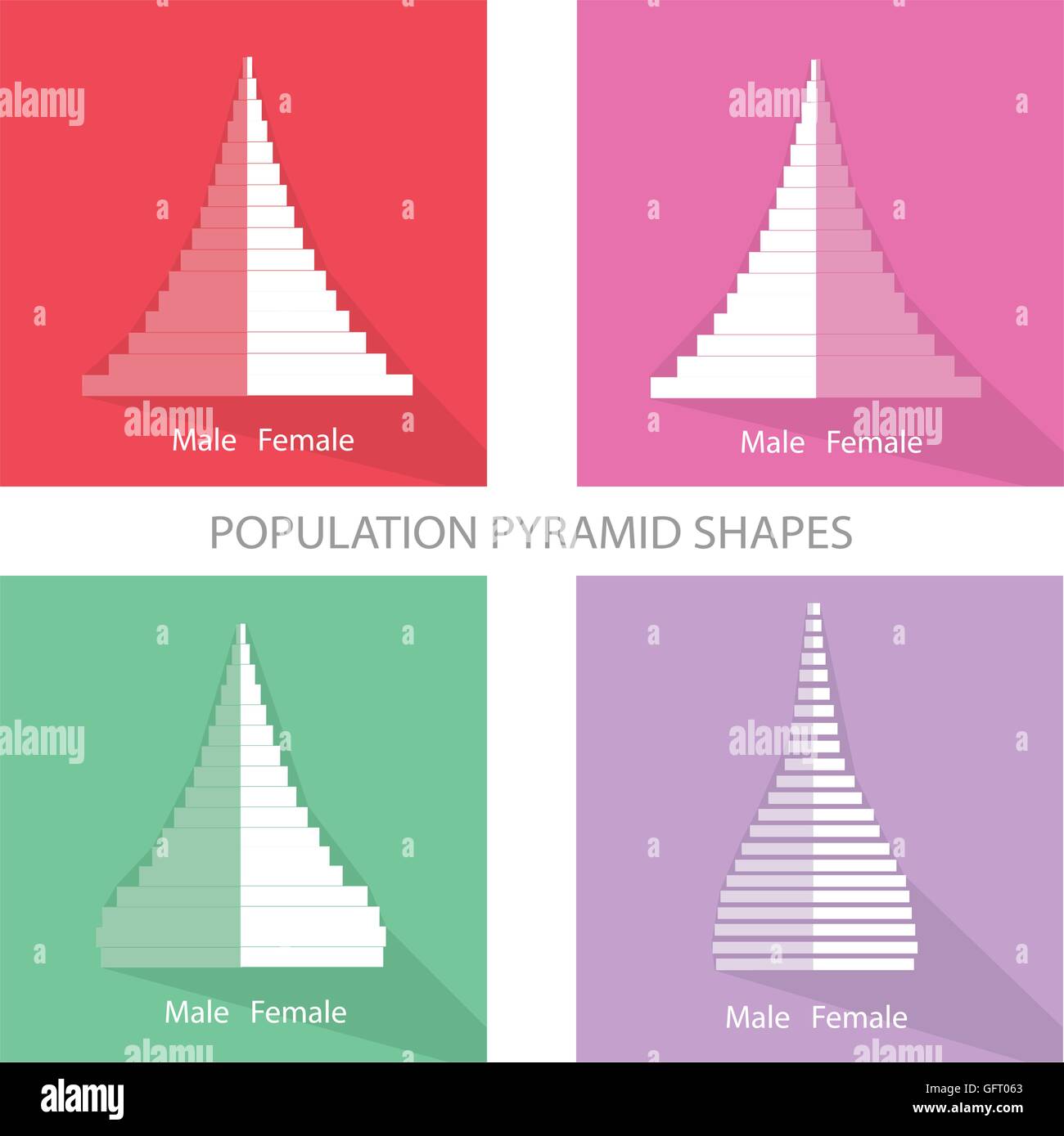 Population Et Démographie Illustration Des Différents Types De Pyramides Des âges Ou Graphique