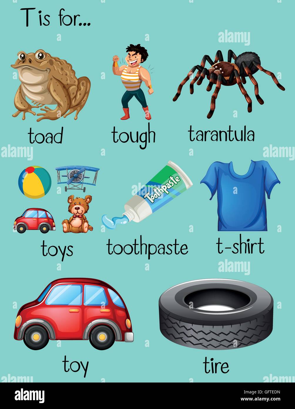 Words begin letter illustration Banque d'images vectorielles - Alamy