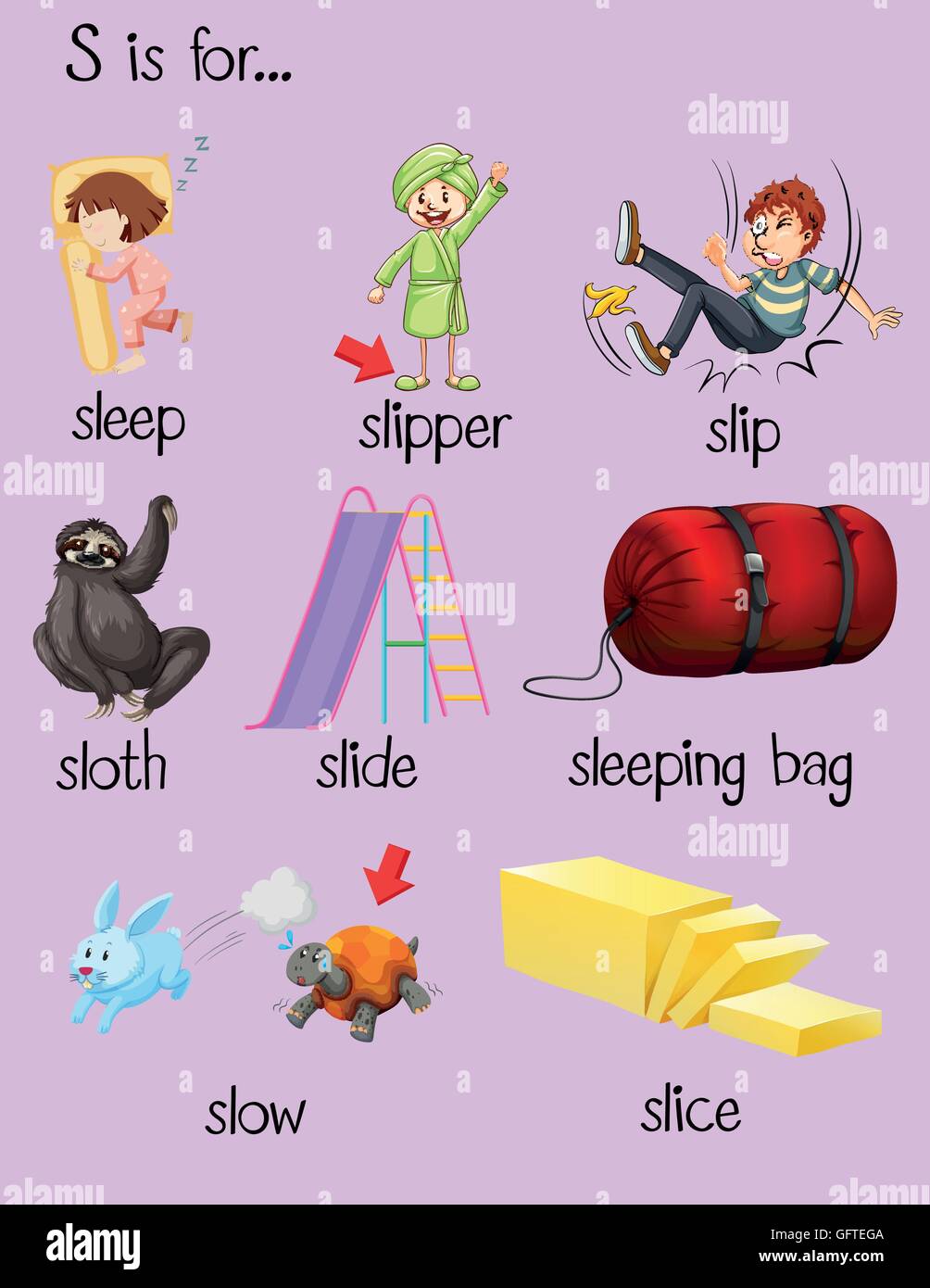 Words begin letter illustration Banque d'images vectorielles - Alamy
