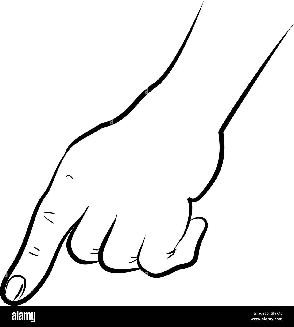 Pour indiquer montrent que main pointant du doigt, vector image noir et ...