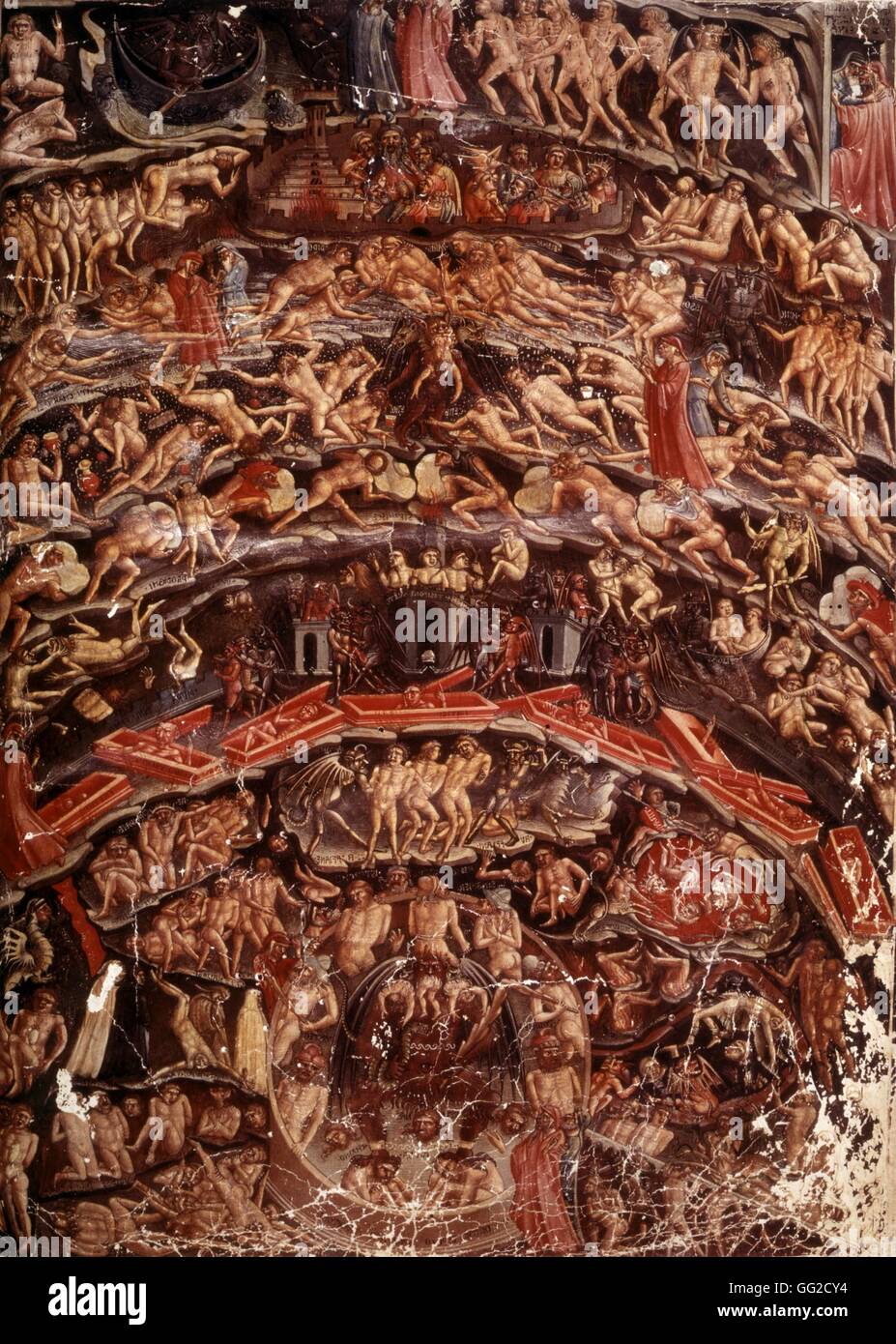 Orcagna (1265-1312) l'Enfer de Dante Alighieri Moyen-Âge Italie Photo ...