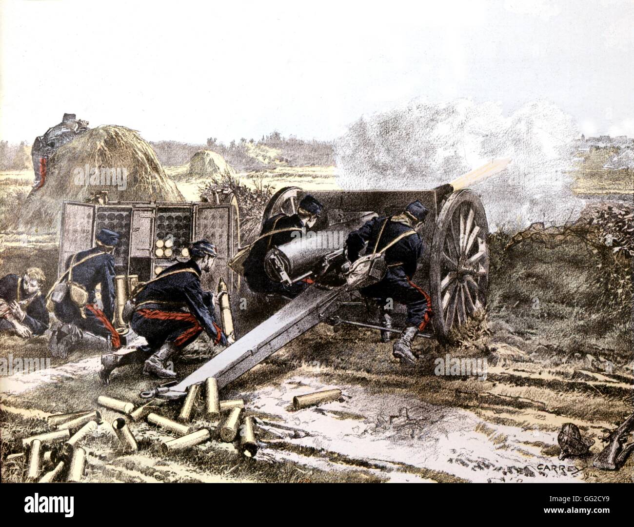 La gravure à la louange de l'artillerie française le terrible canon de ...