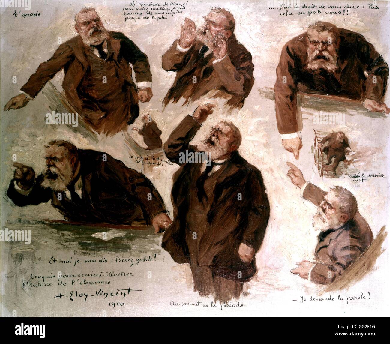 Vincent Eloy homme politique français Jean Jaurès en 1910. Sketch ...