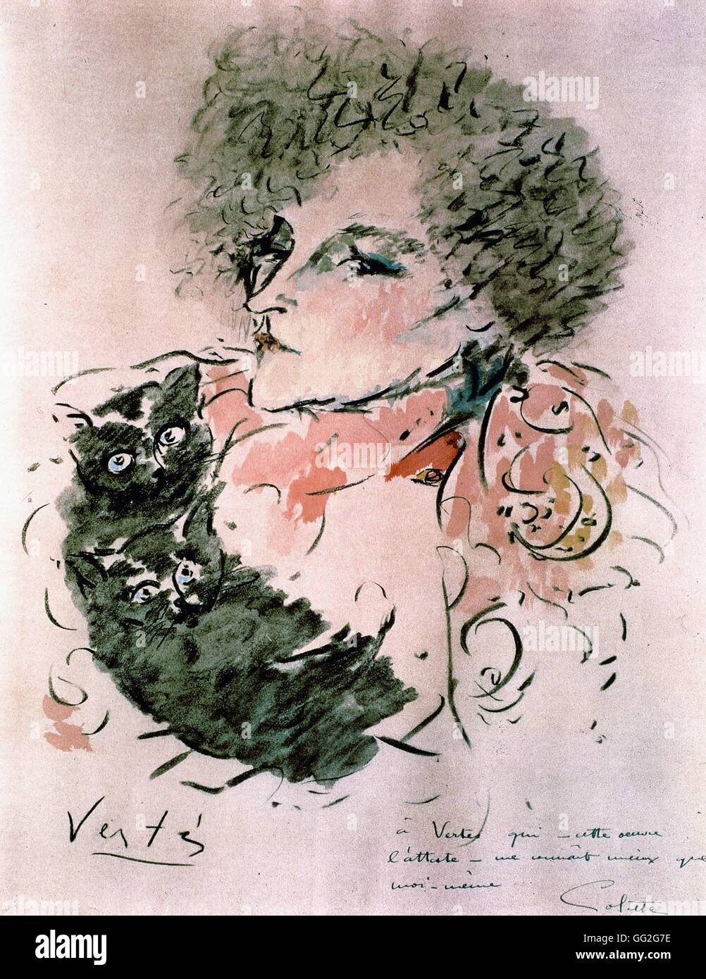 Marcel Vertès Portrait de l'École française Colette écrivain français ...