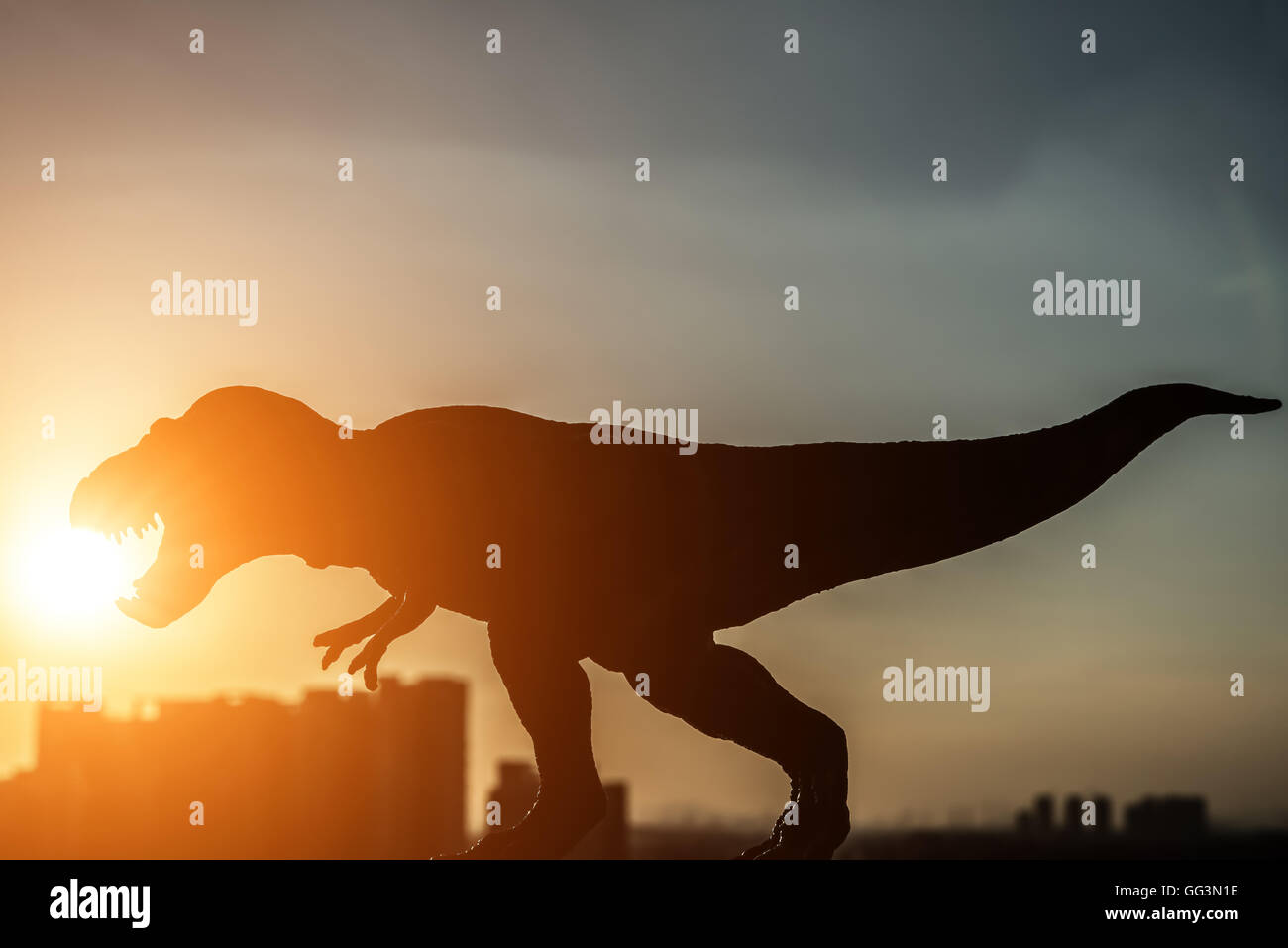 Dinosaur tyrannosaurus silhouette Banque de photographies et d’images à haute résolution - Alamy