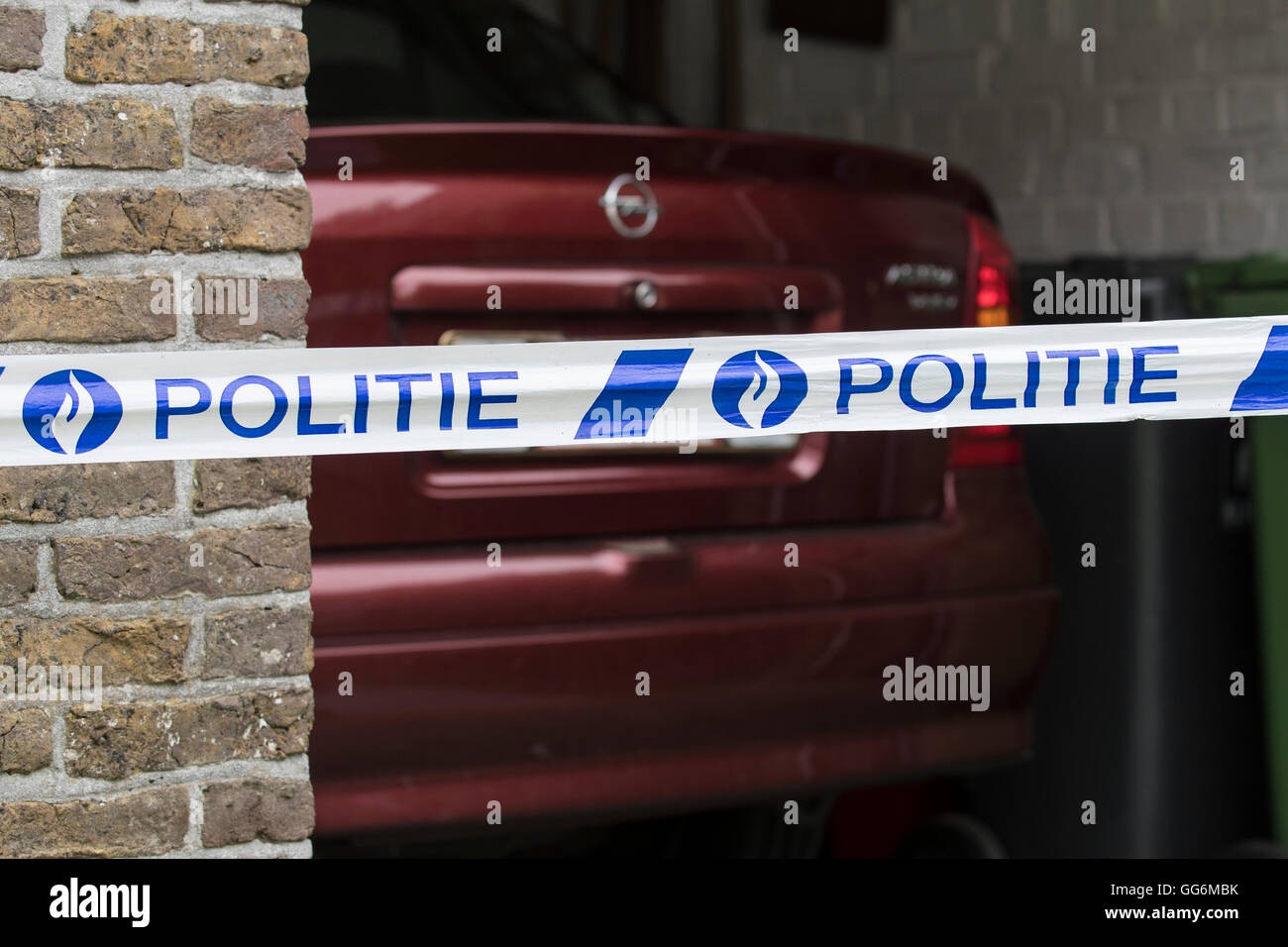 La police belge / politie ruban en scène de crime, Belgique Photo Stock ...