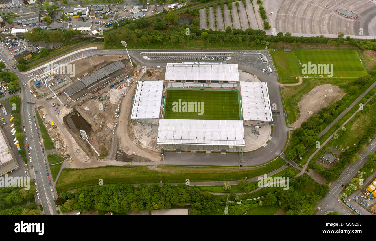 Vue aérienne, Stadion Poste d'Essen, RWE, nouveau stade quatrième ...