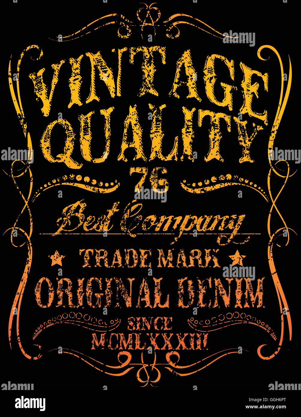 Vintage frame vector tee graphic Banque de photographies et d’images à ...