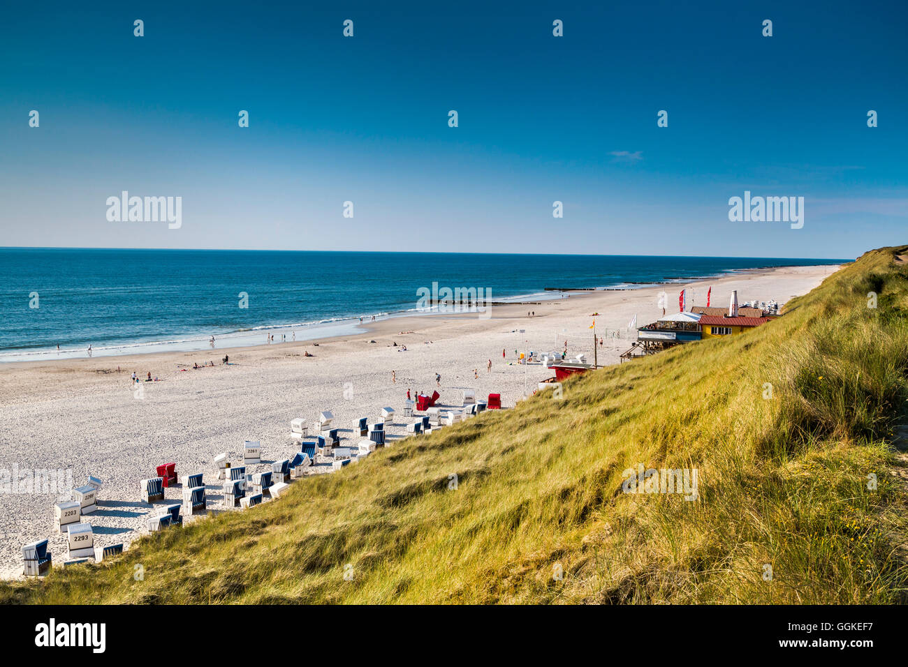 La plage et les dunes, Wenningstedt, l'île de Sylt, au nord de l ...