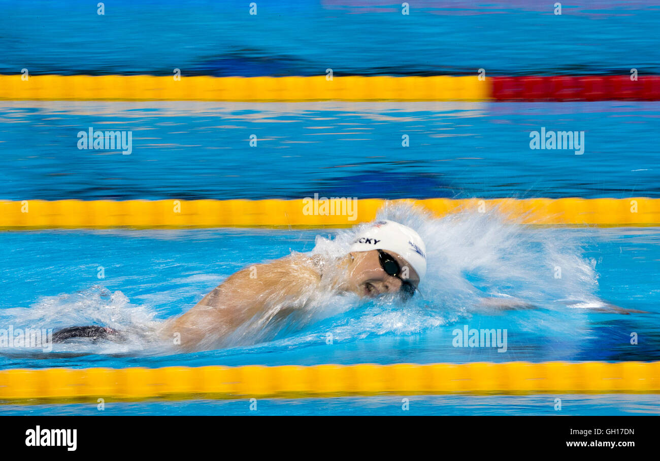 Rio de Janeiro, RJ, Brésil. 7e août 2016. Natation : Katie Ledecky JEUX OLYMPIQUES (USA) nage d ...