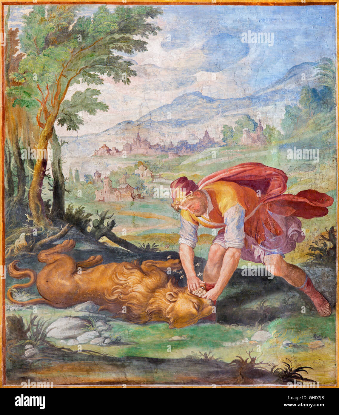 Samson and the lion Banque de photographies et d’images à haute ...