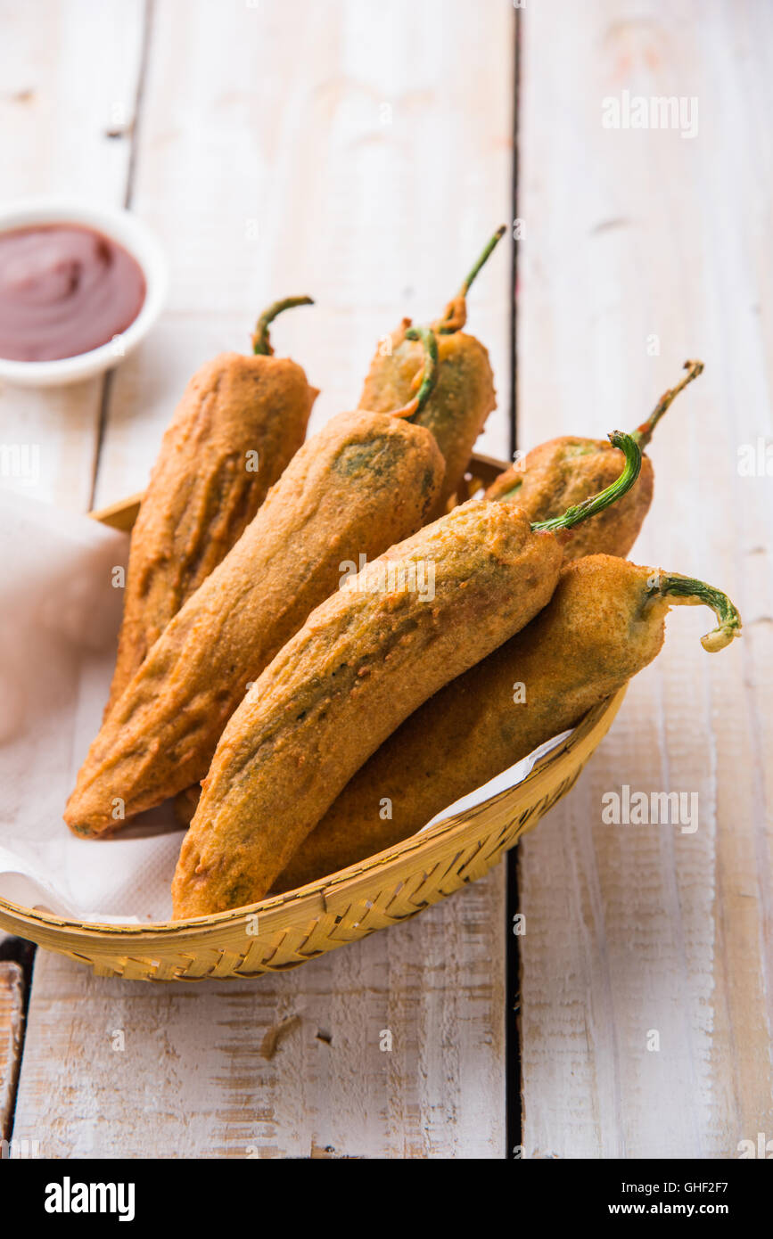 Chili Pakora ou mirch pakoda , Un délicieux en-cas appétissants et des ...