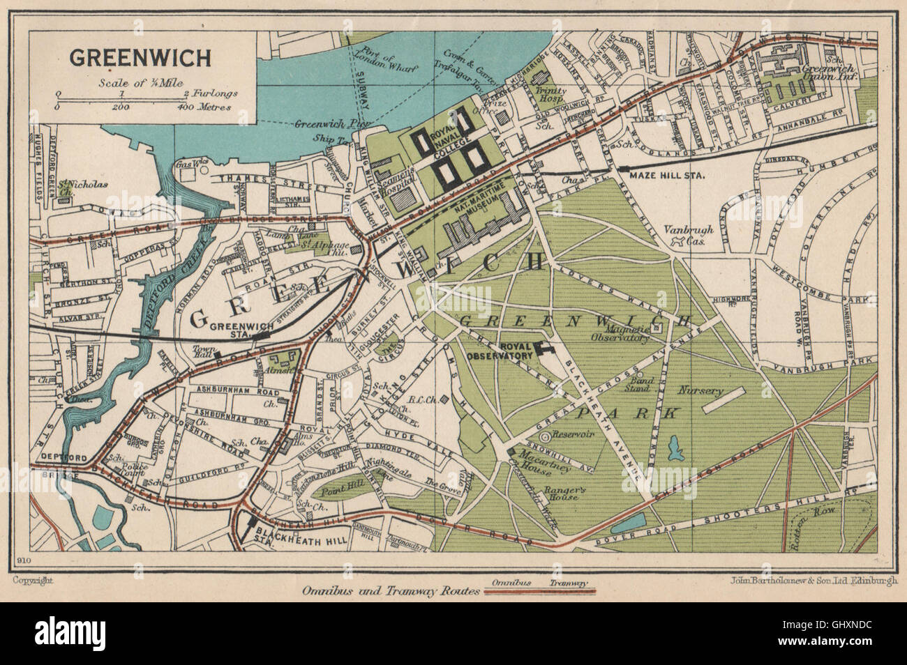 Plan de la ville de Greenwich.Vintage.Royal Naval College.observatory ...
