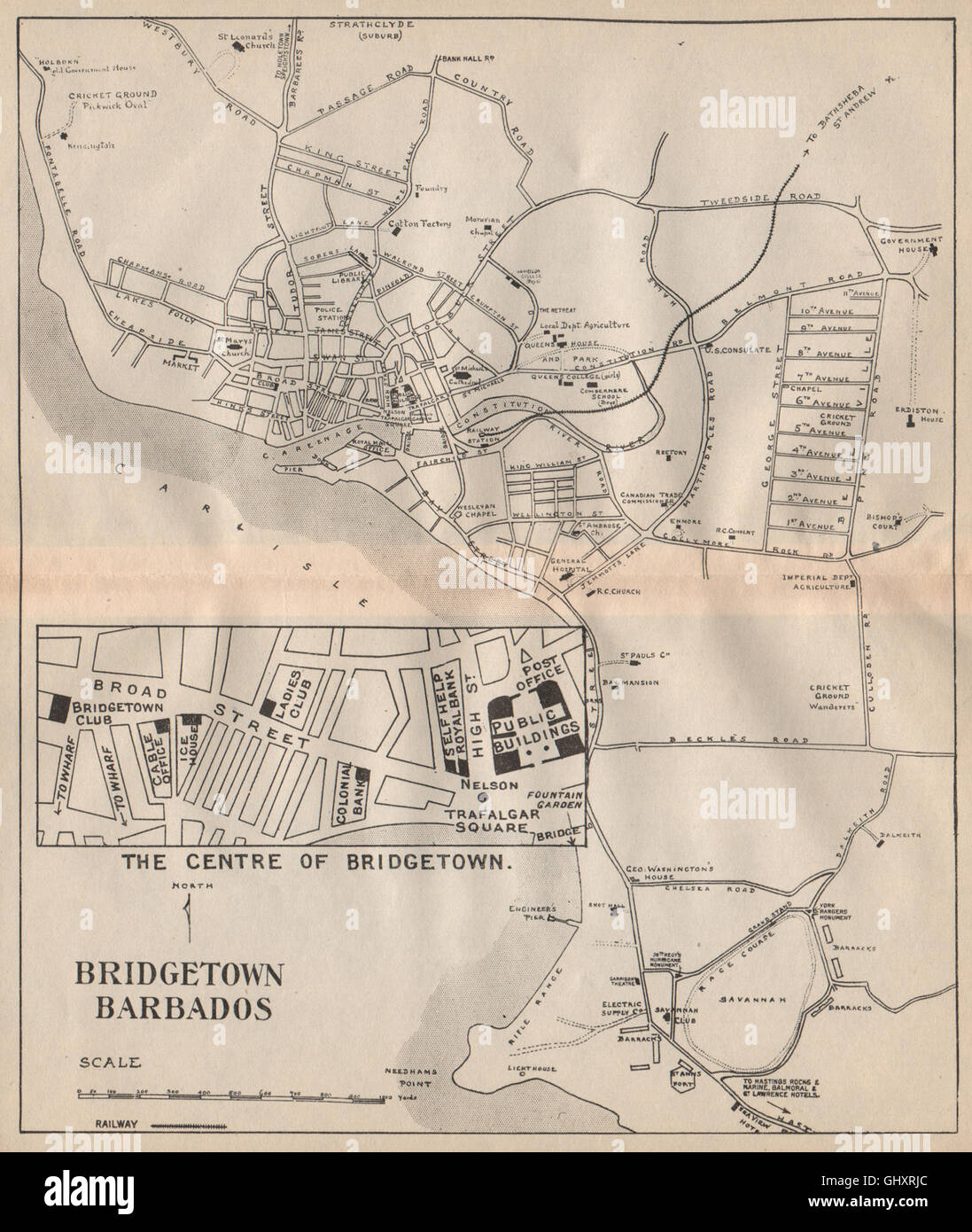 Antique map of barbados Banque de photographies et d’images à haute ...